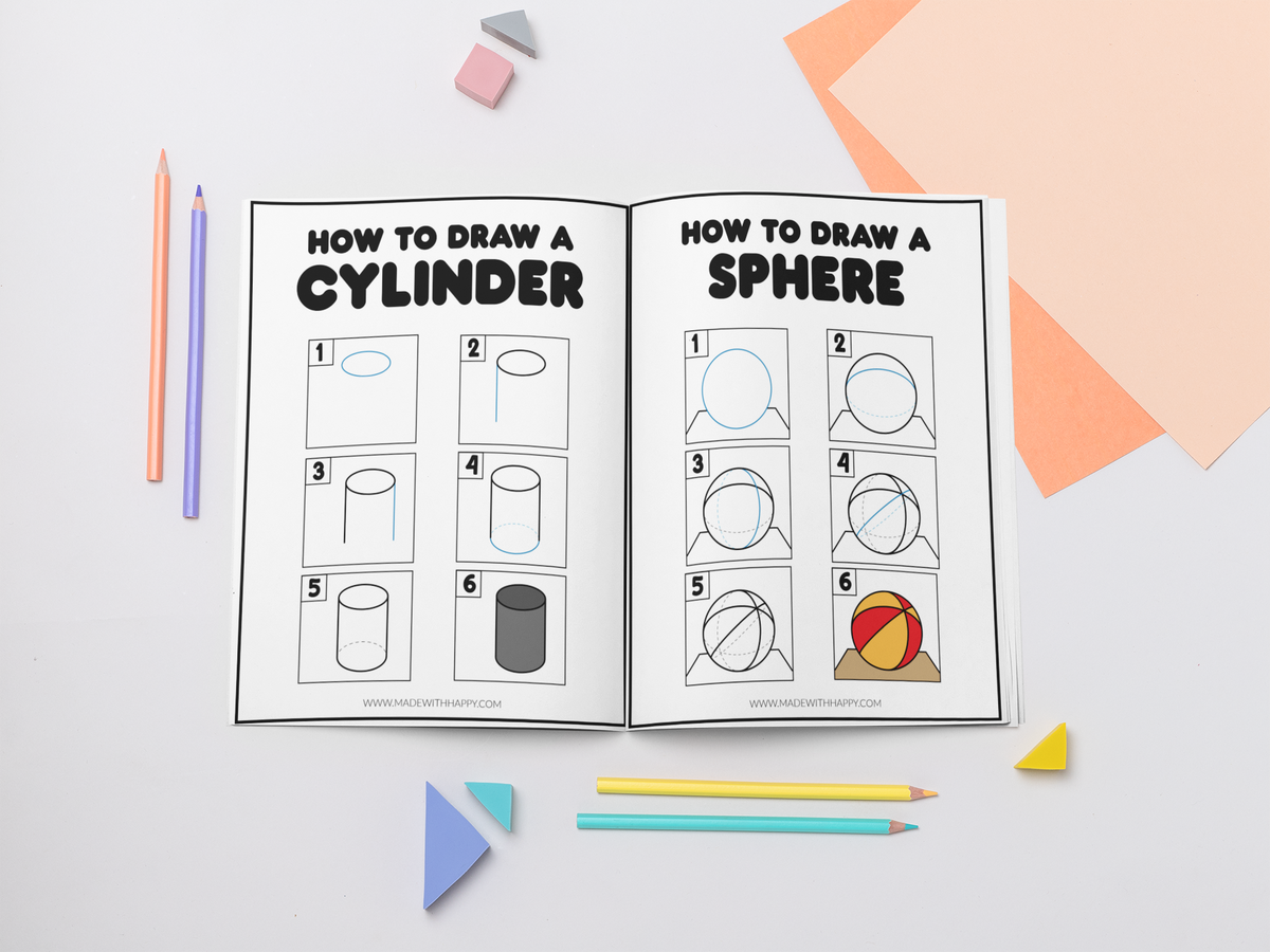 3D Shapes Direct Drawing Tutorials – madewithhappy
