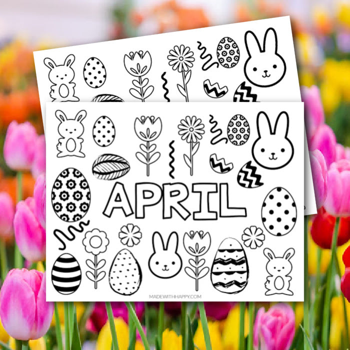 april coloring pages easy