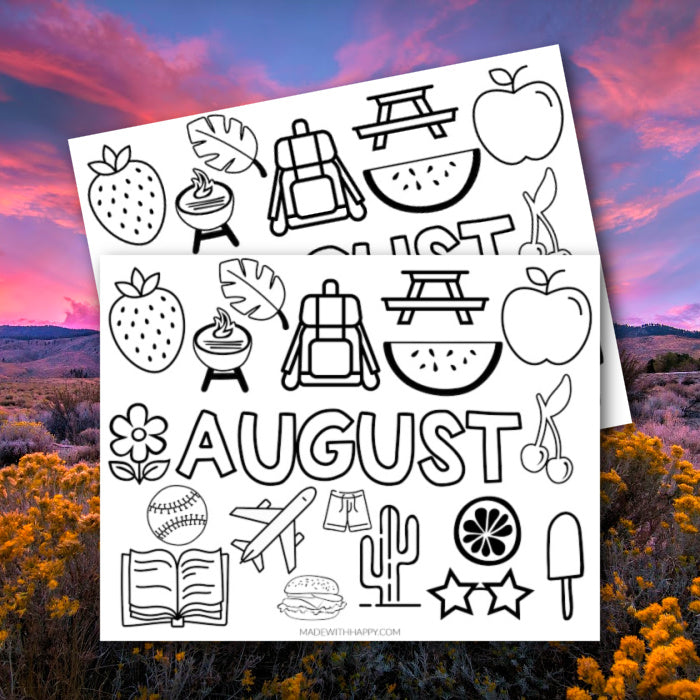easy coloring pages august