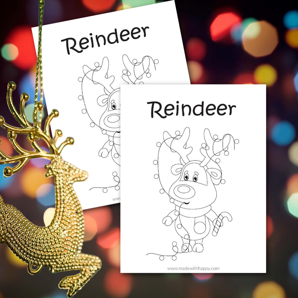 cute reindeer coloring sheets