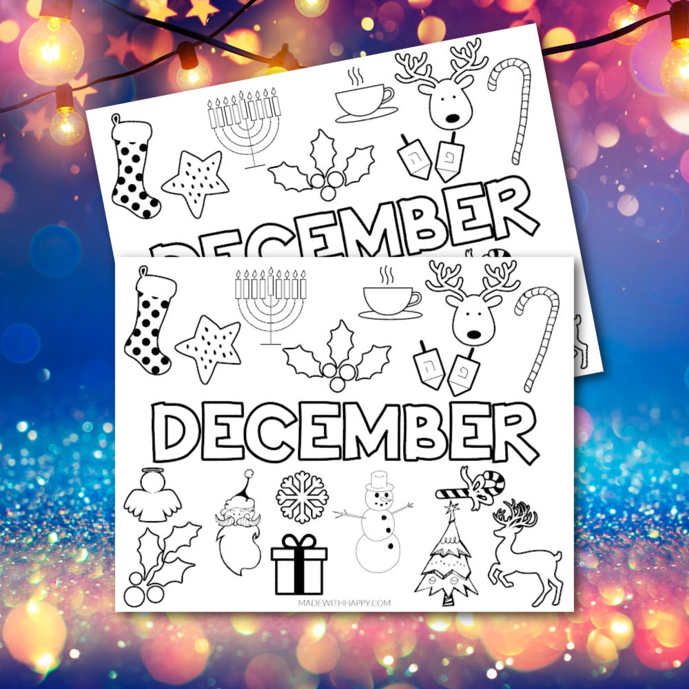 december coloring sheets