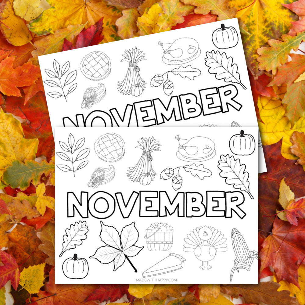 coloring sheets november
