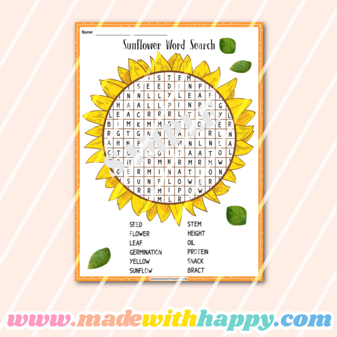 Sunflower Life Cycle Activity Worksheets – madewithhappy