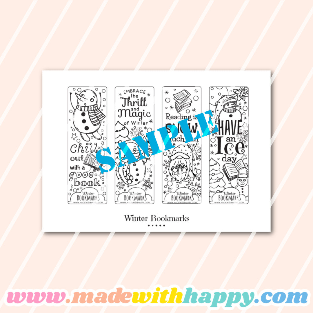 Winter Bookmarks To Color – madewithhappy