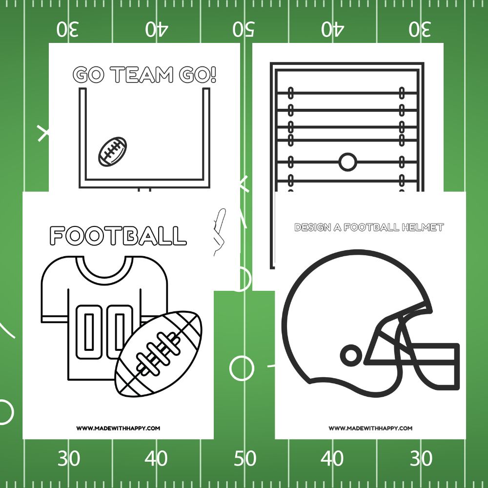 coloring sheet football helmet