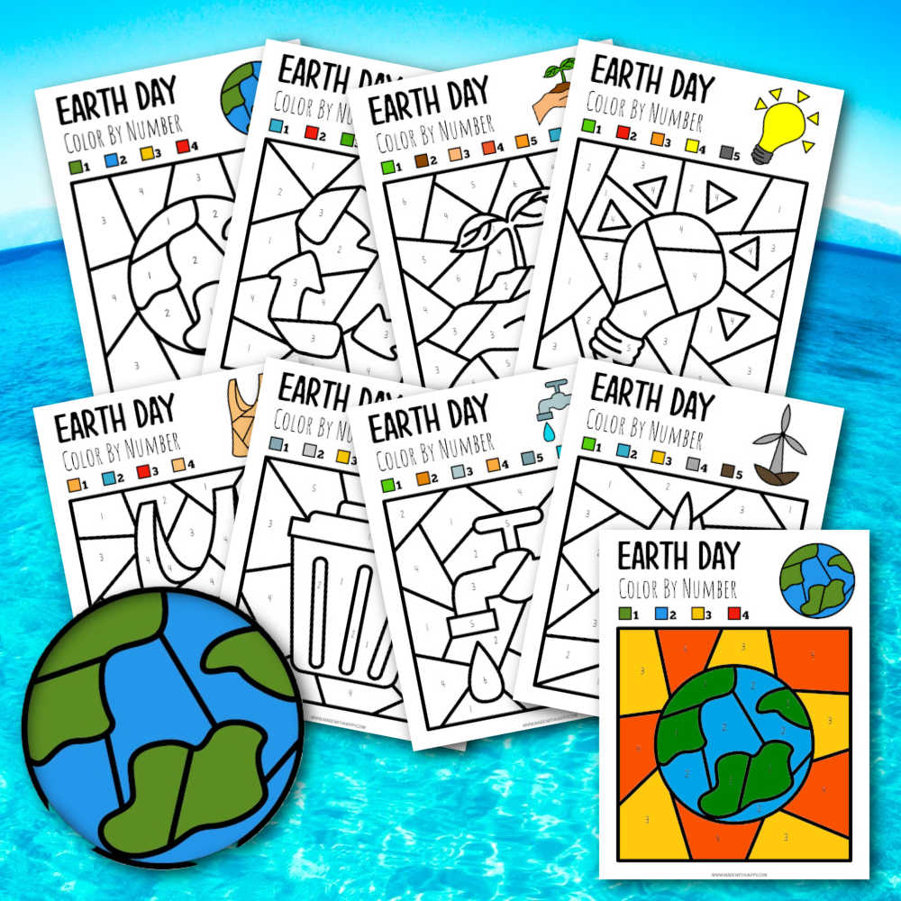 Earth Day Color By Number Worksheets – madewithhappy