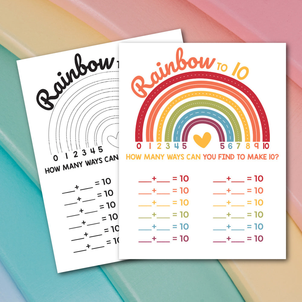 Rainbow Making Ten Worksheets Madewithhappy Rainbow Making Ten Worksheets Madewithhappy