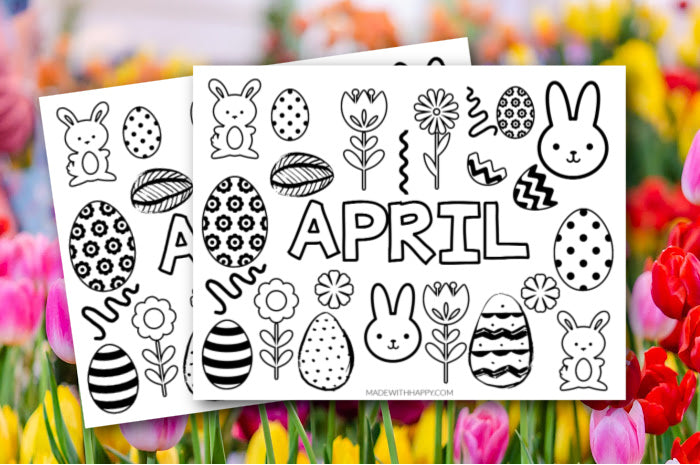 april coloring pages for kids