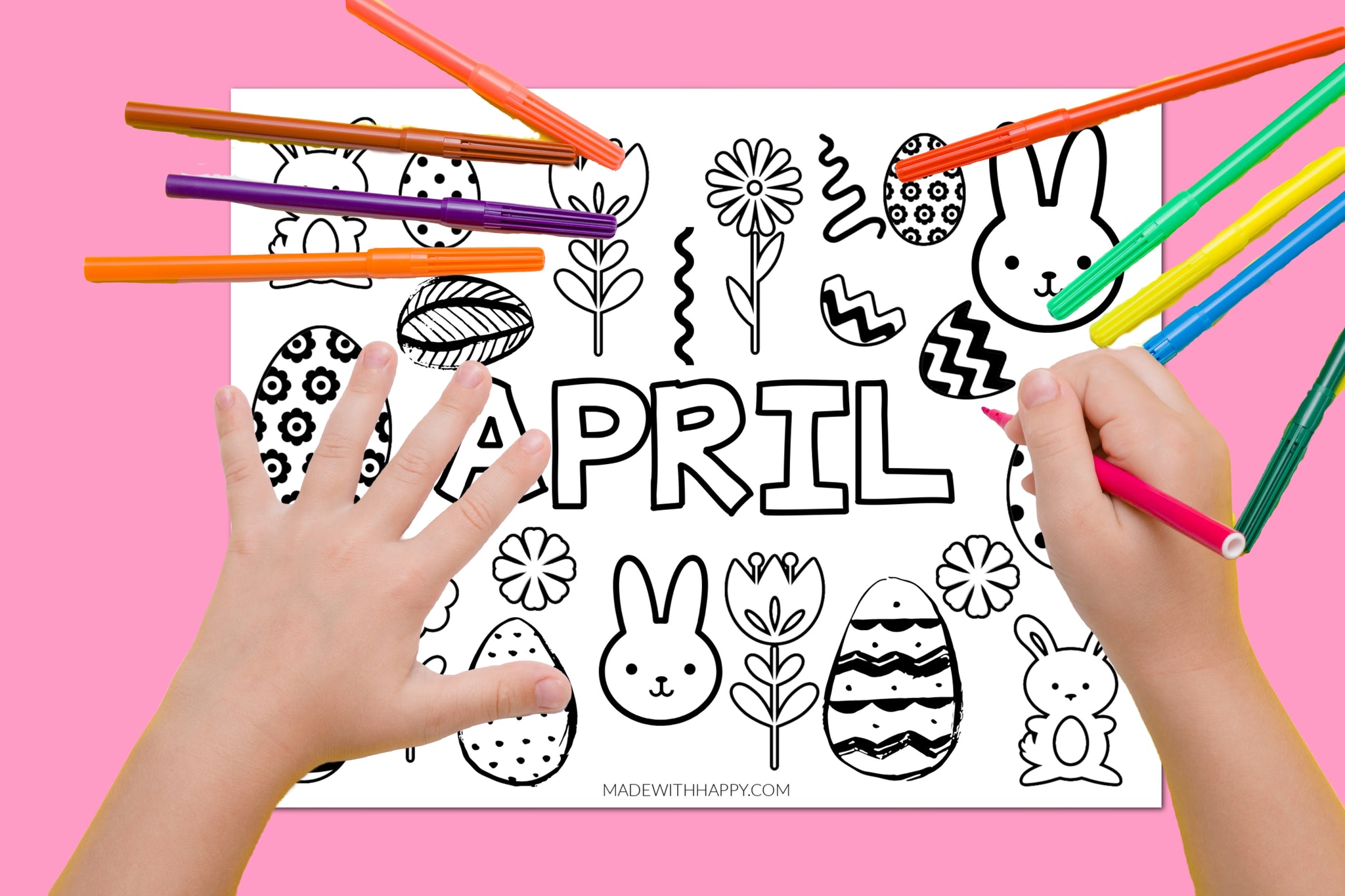 april coloring pages for kids