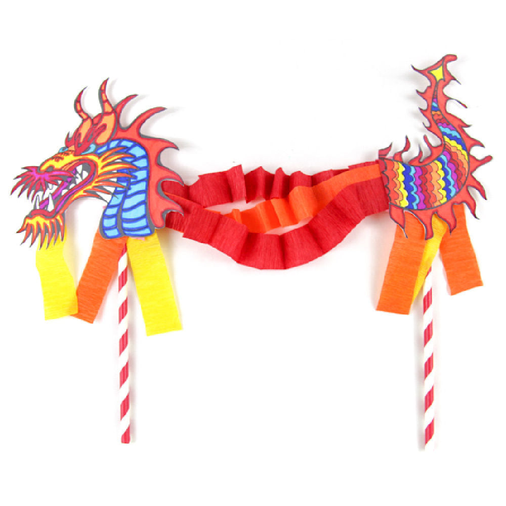 Chinese Dragon Puppet Template 10 3/4" X 8 1/2" Chinese New Year Of