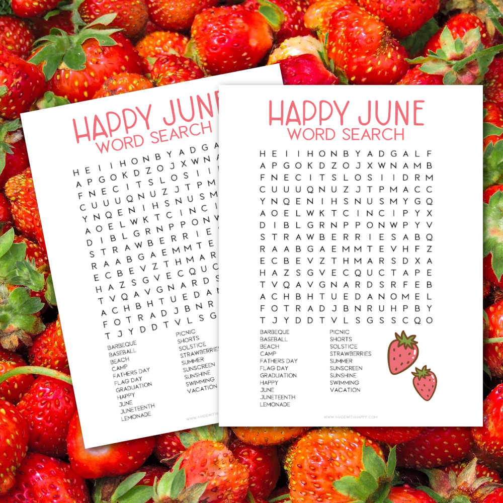 June Word Search – madewithhappy