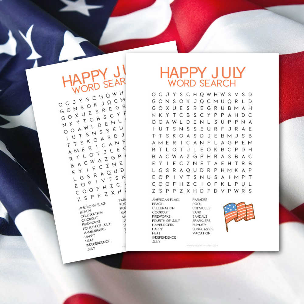 July Word Search – madewithhappy