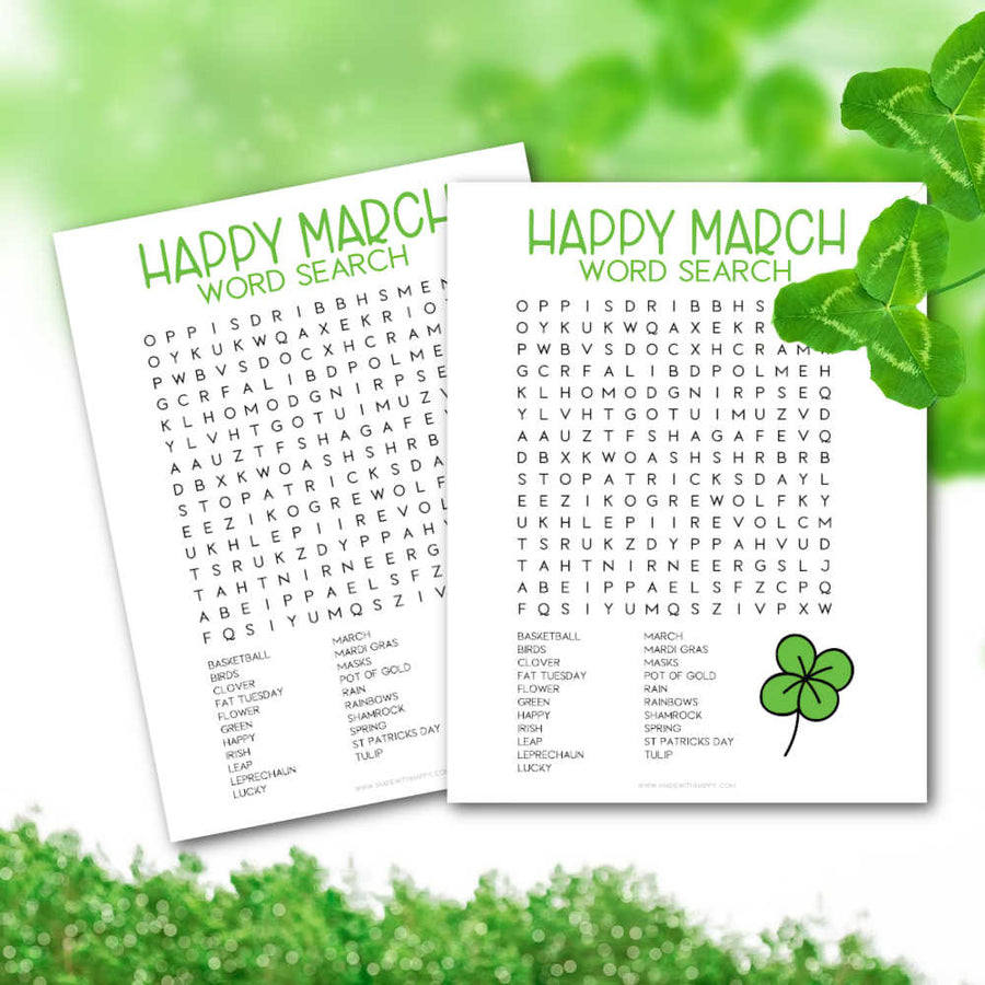 March Word Search – madewithhappy