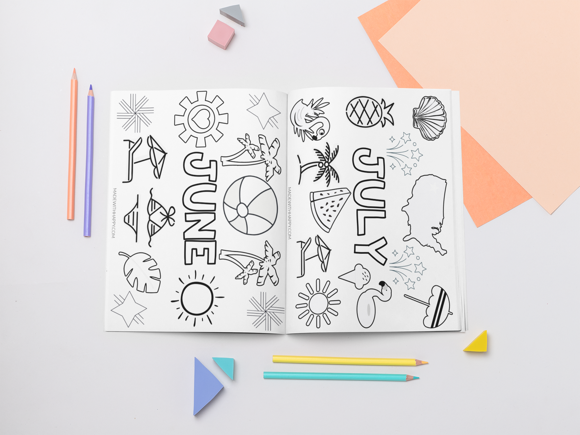 monthly coloring pages free