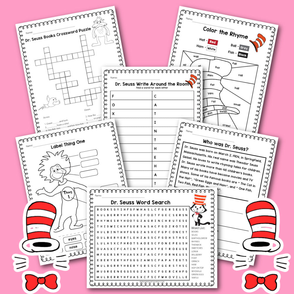Dr Seuss Addition Worksheet 13 Fun Dr. Seuss Printable Activities For